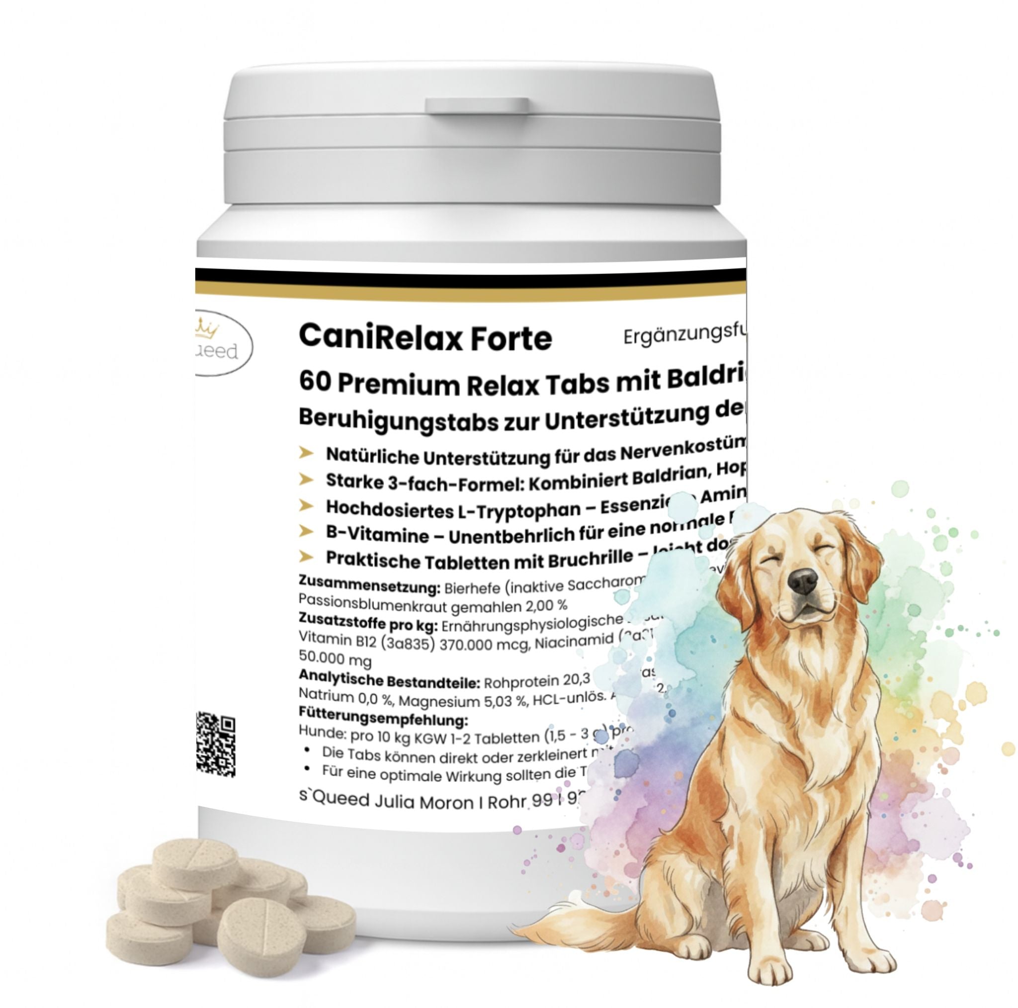 CaniRelax Forte Tabs für Hunde – s`Queed